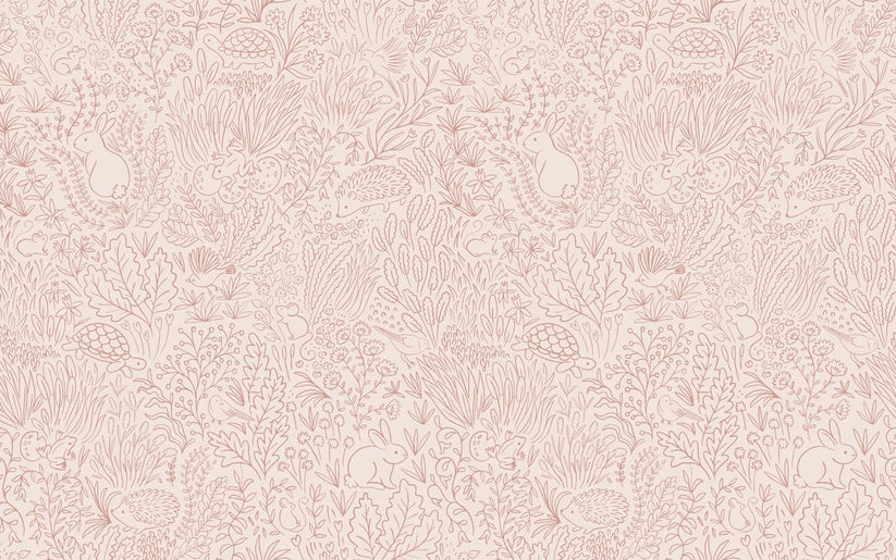 Garden Doodles Pink Wallpaper – MINIBEAU