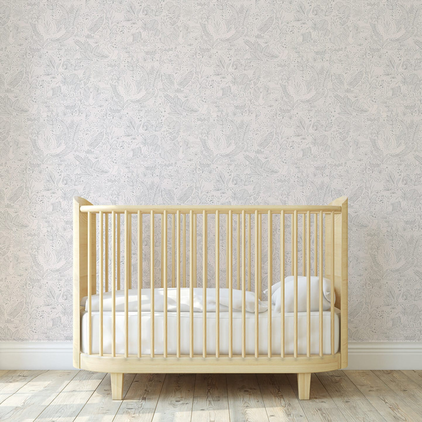 Swan Lake Grey Wallpaper – MINIBEAU
